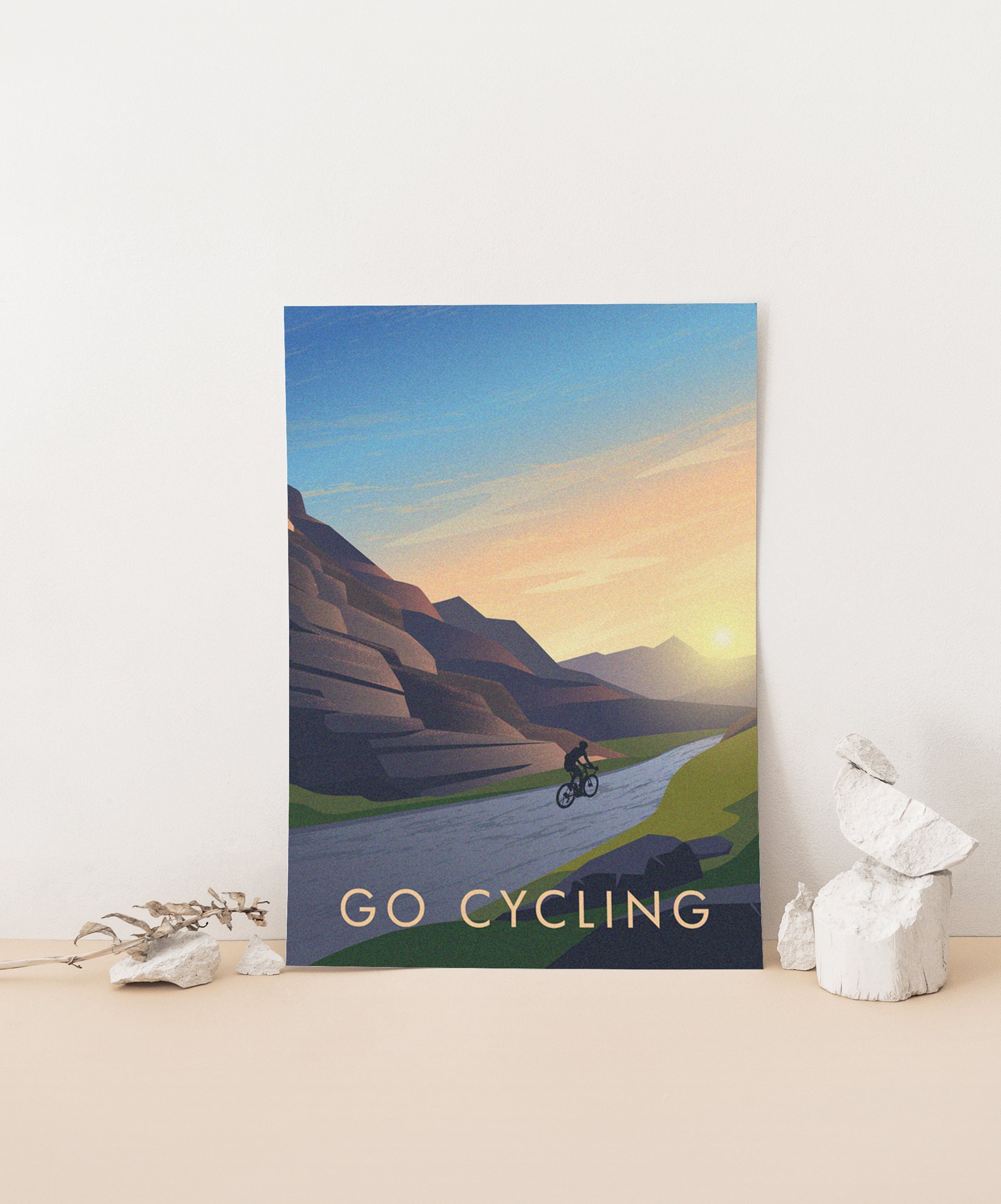 Digital Prints Art & Collectibles Outdoor Hobbies Go Cycling Print ...