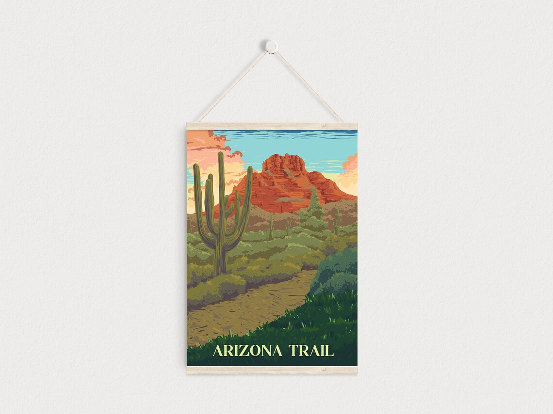 Arizona Trail Poster National Scenic Trail USA Hiking Thru - Etsy