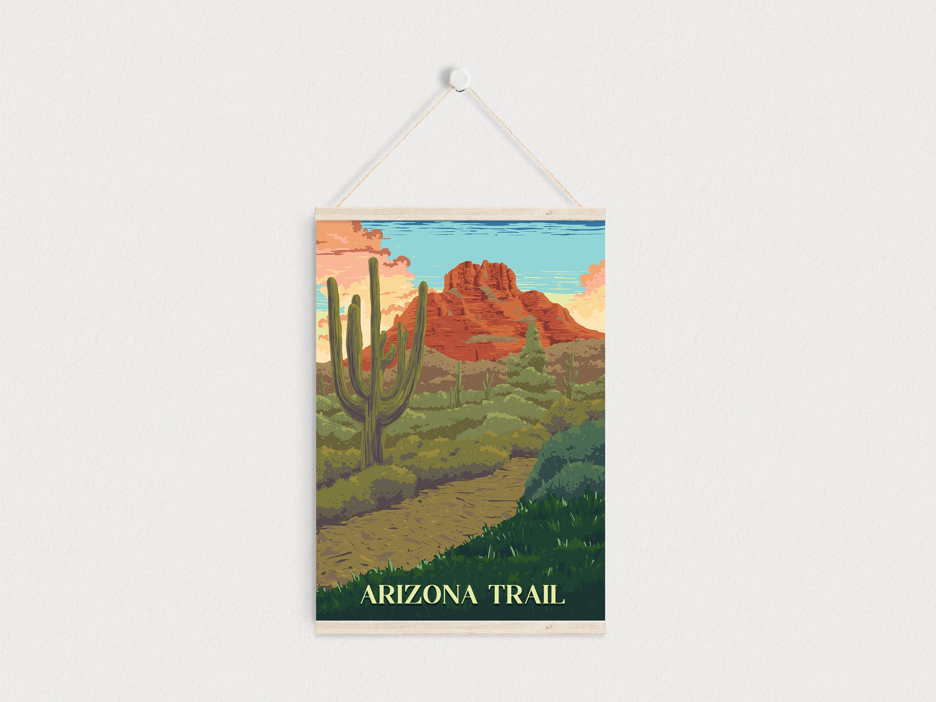 Arizona Trail Poster National Scenic Trail USA Hiking Thru - Etsy