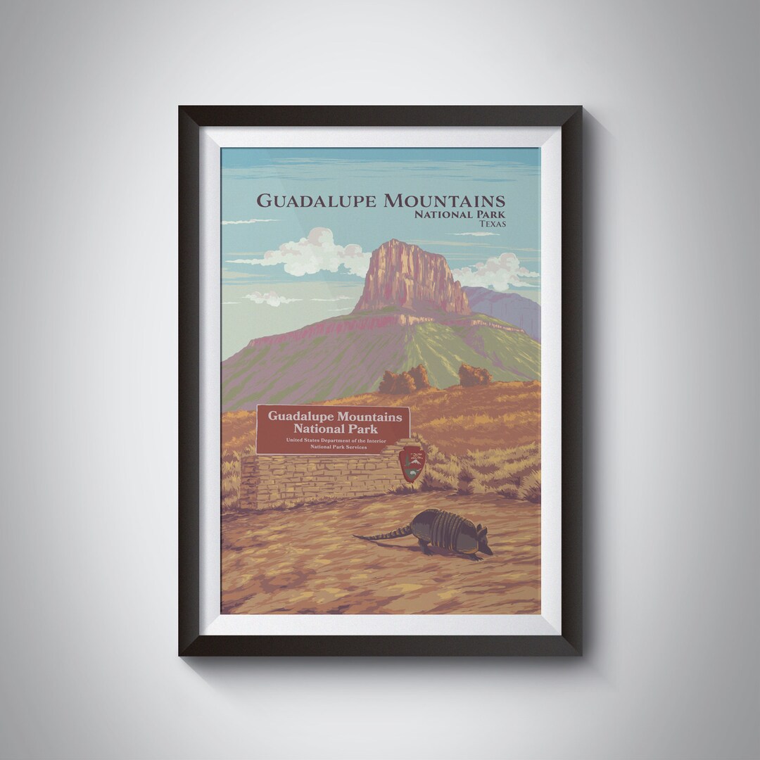 Guadalupe Mountains National Park Poster, Texas, El Paso, USA Travel ...