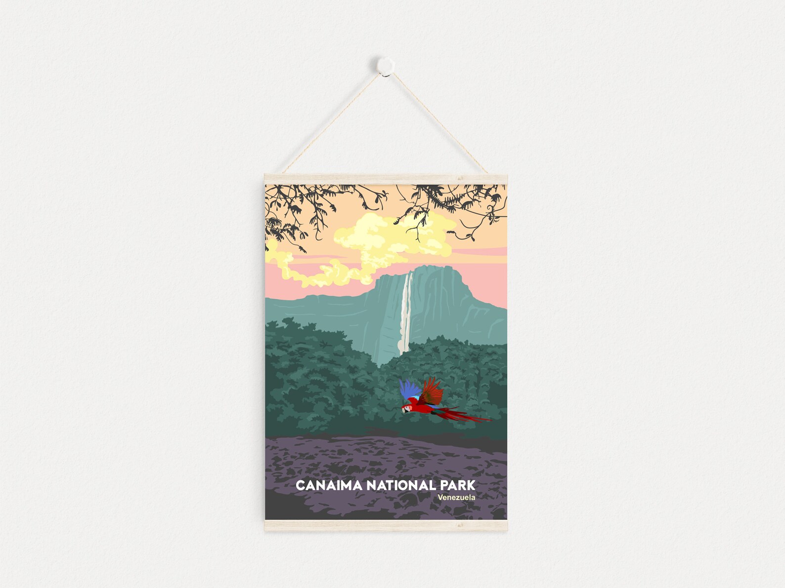 Canaima National Park Poster Angel Falls Venezuela Travel | Etsy