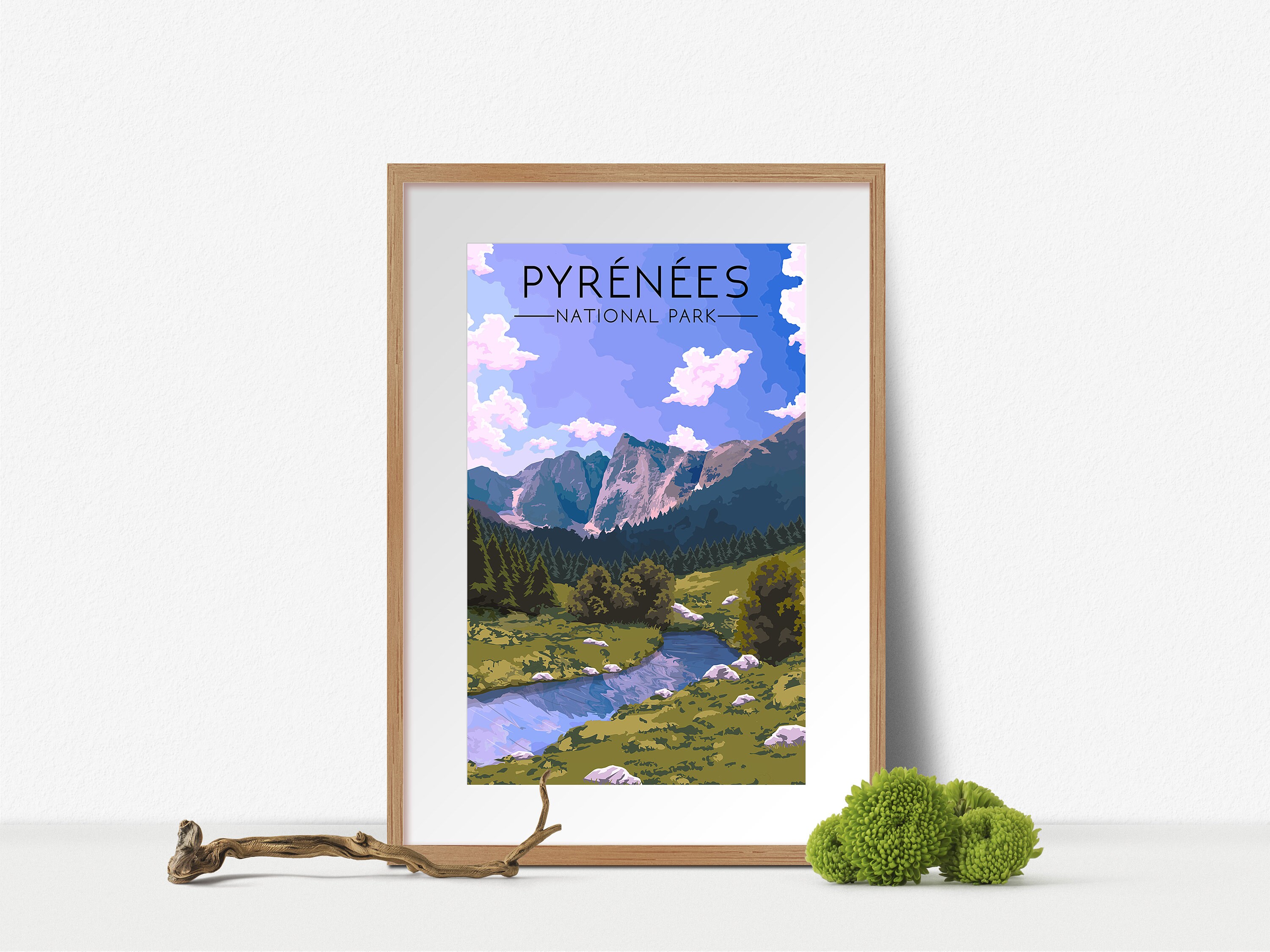 Pyrenees National Park Poster France Travel Print Vintage | Etsy