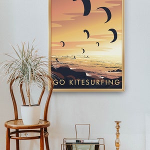 Go Kitesurfing Print, Travel Poster, Outdoor Adventure, Hobbies, Gift ...