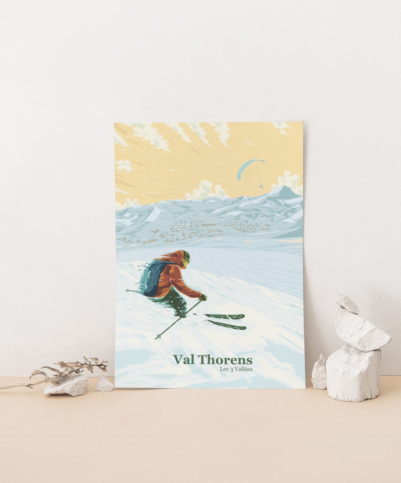 Val Thorens Poster Ski Resort Print Retro Vintage Three | Etsy UK