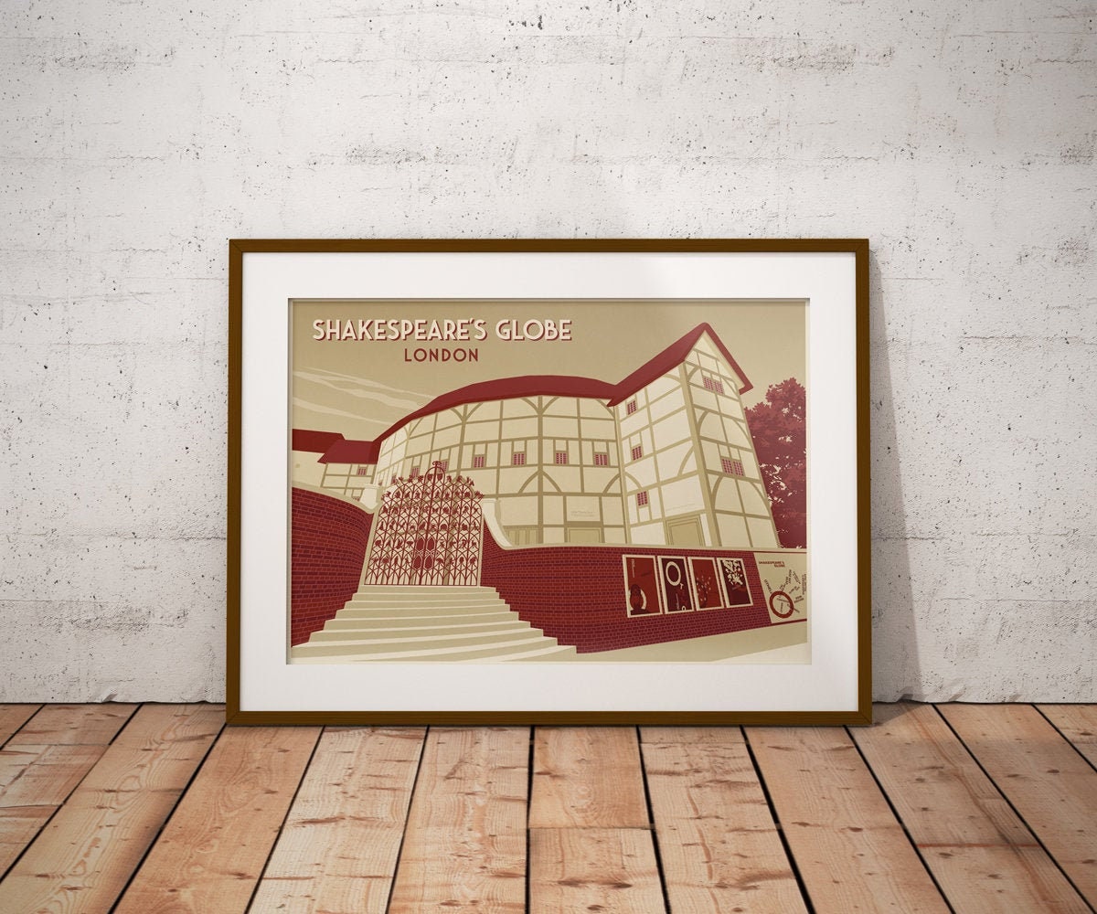 Shakespeare's Globe Theatre Poster London Travel Print - Etsy