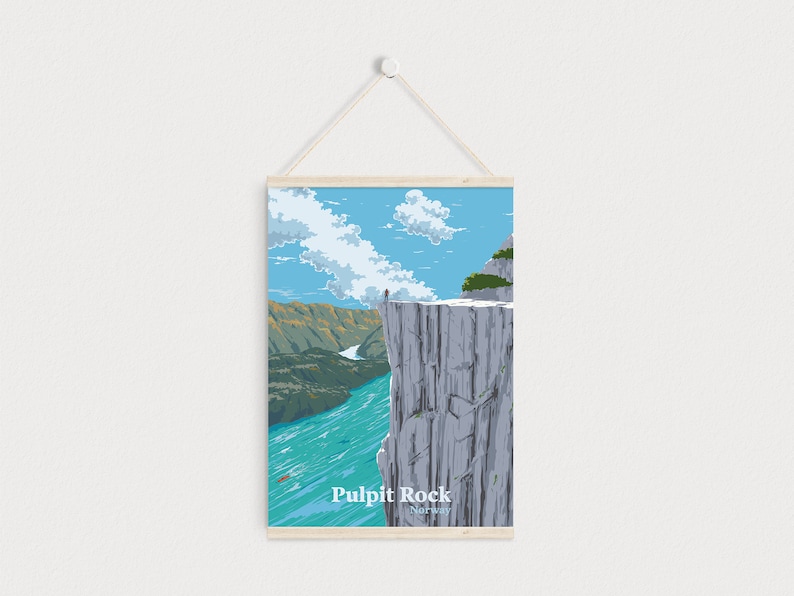 Pulpit Rock Poster Norway Travel Print Preikestolen Kjerag | Etsy