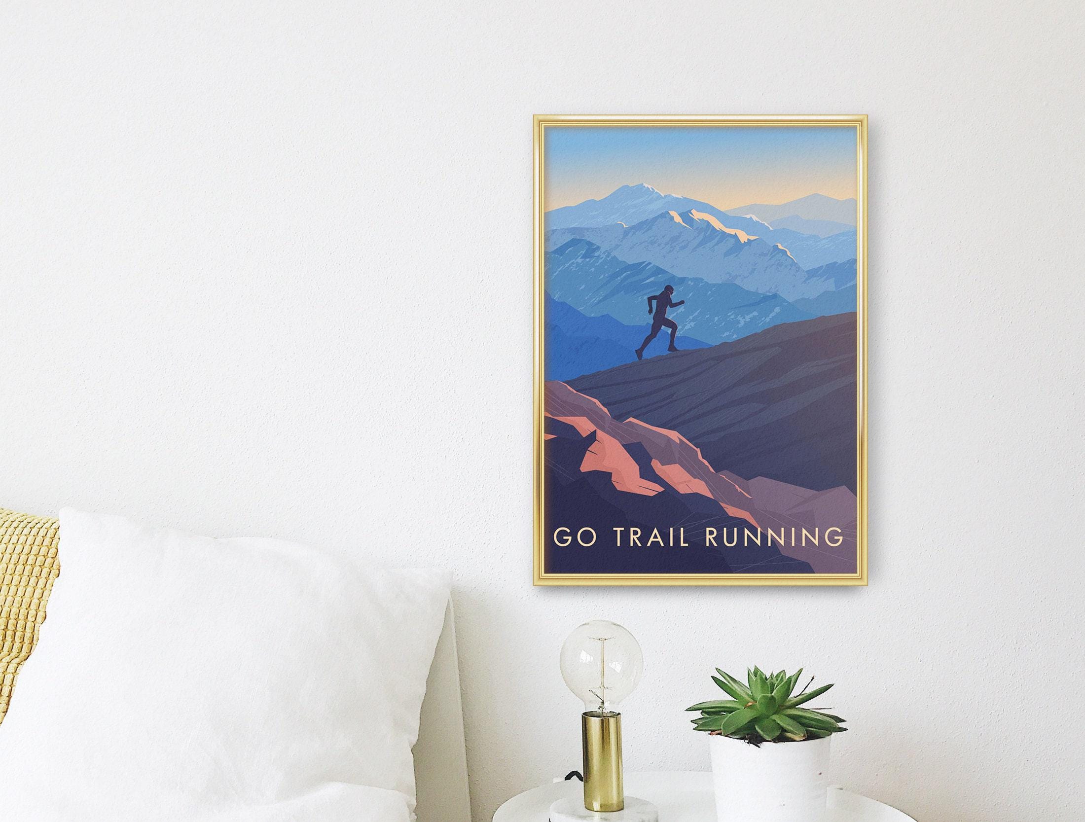 Go Trail Running Print, Travel Poster, Outdoor Adventure, Hobbies, Gift ...