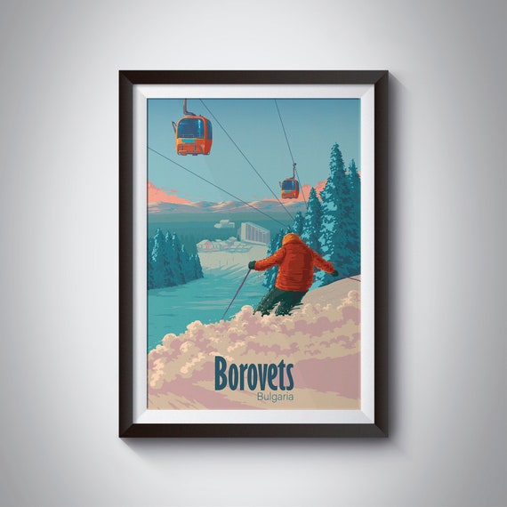 Borovets Ski Resort Poster Bulgaria Travel Print Skiing Wall | Etsy