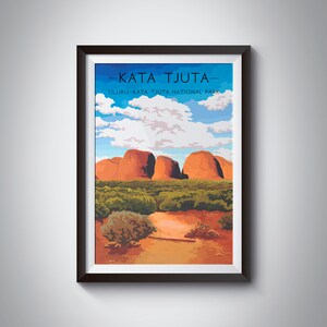 Kata Tjuta Poster, Australia Travel Print, Uluru Kata Tjuta National ...