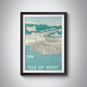 Isle of Wight Poster, Ventnor Travel Print, Seaside Art, Wall Decor ...