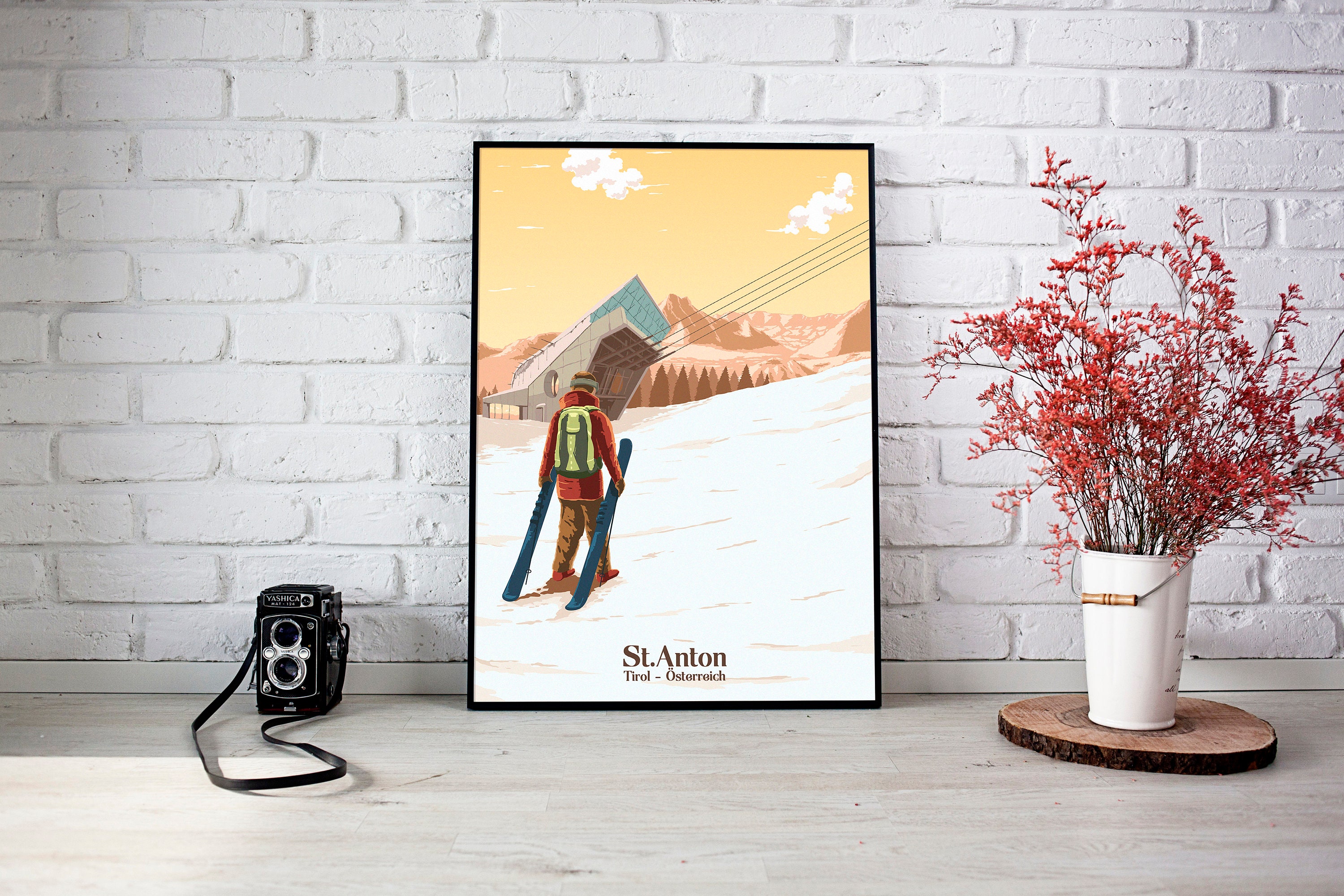 St Anton Ski Resort Poster Austria Tirol Retro Travel - Etsy