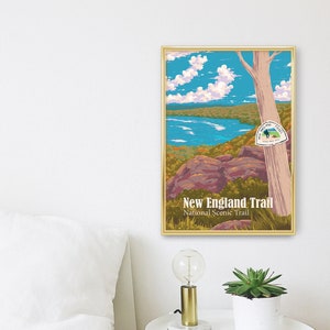 New England Trail Poster, National Scenic Trail Print, Thru Hike, Long ...