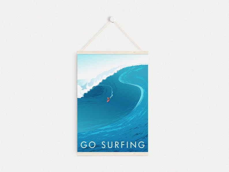 Go Surfing Print, Travel Poster, Outdoor Adventure, Hobbies, Gift for ...
