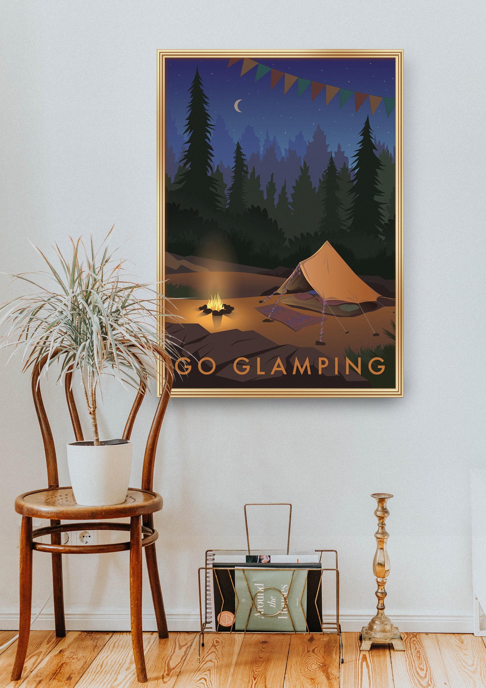 Go Glamping Art Print Outdoor Adventure Hiking Camping - Etsy