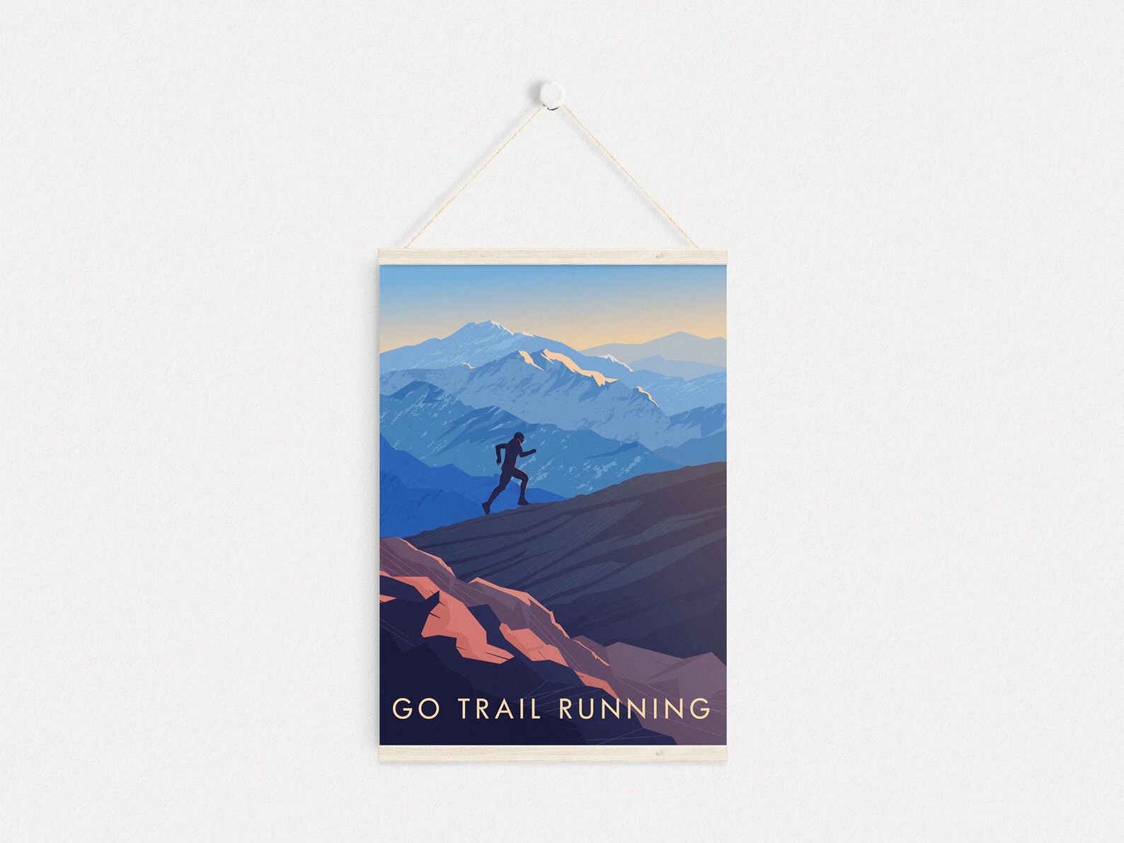 Go Trail Running Print, Travel Poster, Outdoor Adventure, Hobbies, Gift ...