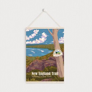 New England Trail Poster, National Scenic Trail Print, Thru Hike, Long ...