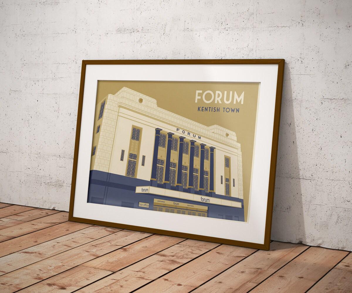 Kentish Town Forum Poster, Music Venue Print, London Architecture, Art ...