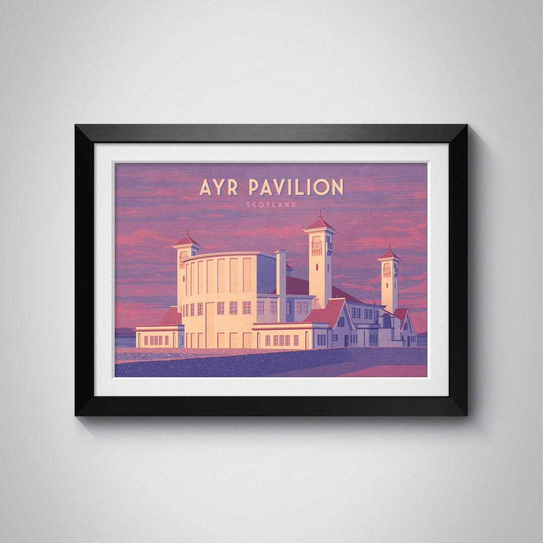 Ayr Pavilion Poster, Scotland Travel Print, Nightclub Wall Art ...