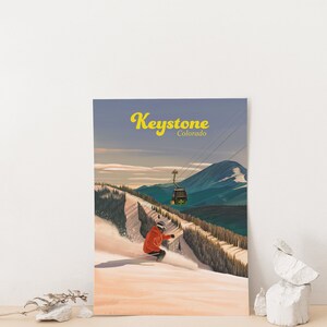 Keystone Ski Resort Poster, Colorado Travel Poster, Rocky Mountains ...