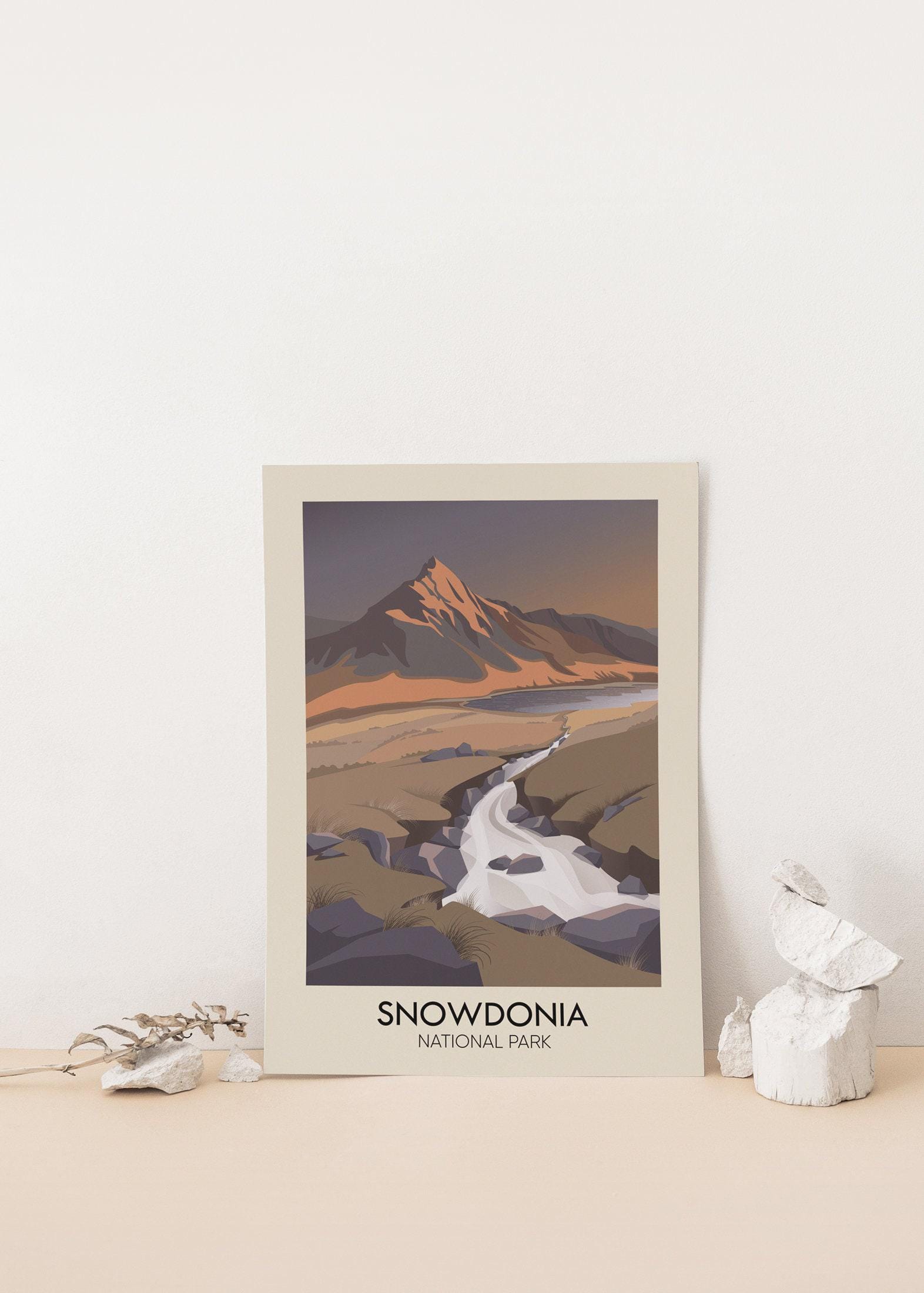 Snowdonia National Park Poster, Wales Travel Print, Tryfan Mountain ...
