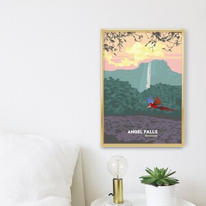 Angel Falls Venezuela Poster, Canaima National Park Travel Print, Angel ...
