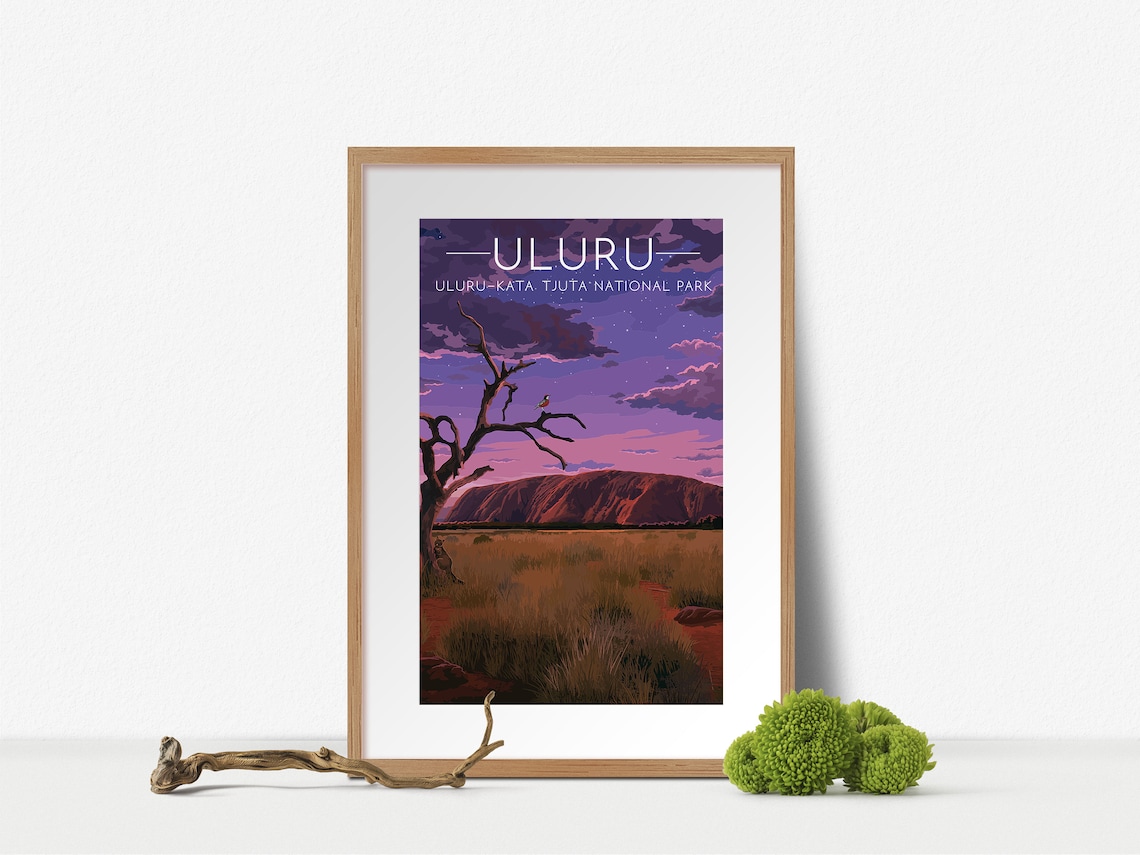 Uluru Poster Australia Travel Print Uluru Kata Tjuta - Etsy UK