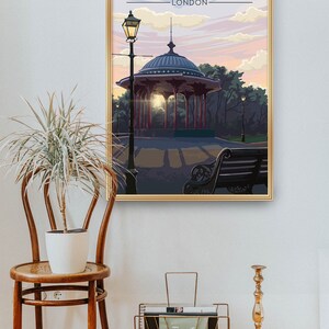 Clapham Common Poster, London Parks Print, Lambeth, Balham, Wandsworth ...