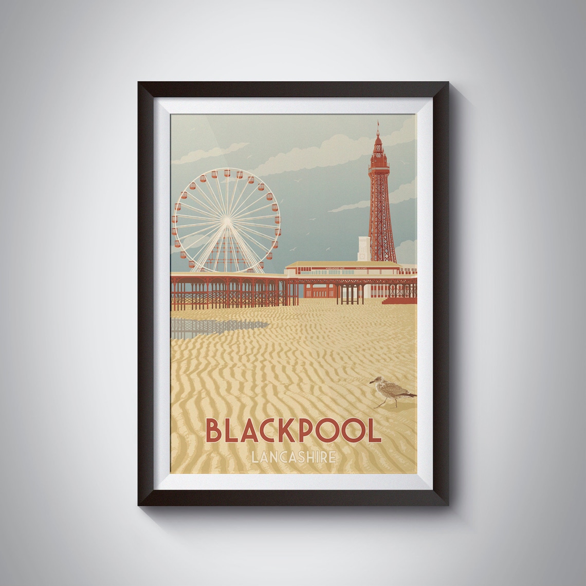 Blackpool Travel Poster Blackpool Tower Print Seaside Wall - Etsy