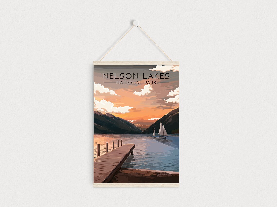 Nelson Lakes National Park Poster New Zealand Travel Print - Etsy UK
