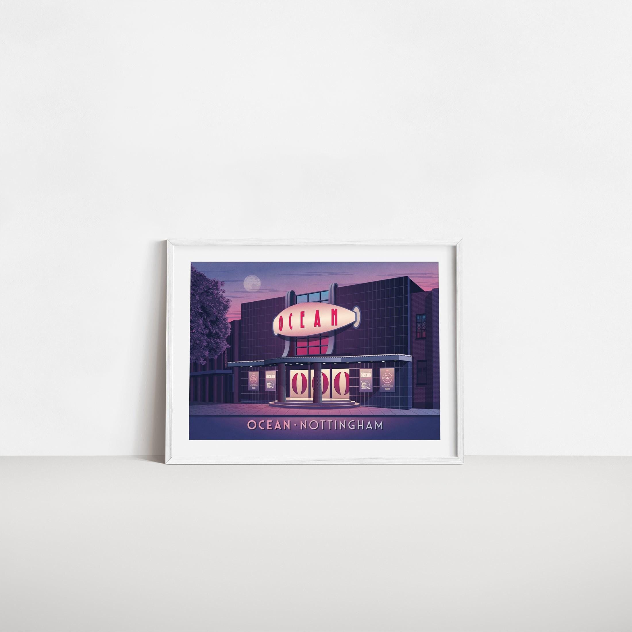 Ocean Nightclub Nottingham Travel Poster, the Big O Nottingham, Rock ...