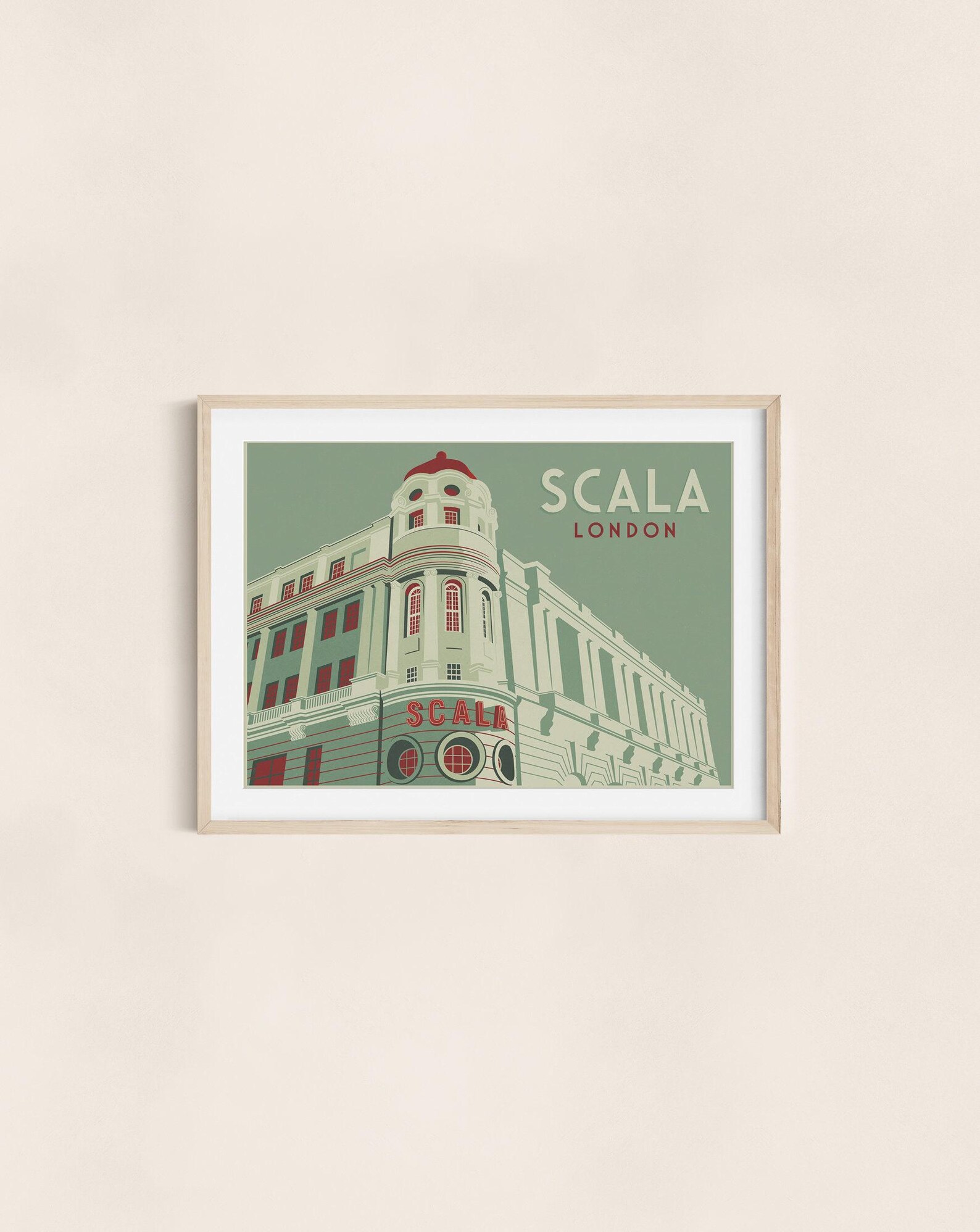 Scala London Poster, Art Deco Print, Kings Cross London, Pentonville ...