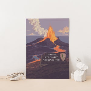 Hawaiʻi Volcanoes National Park Poster, USA Travel Print, Hawaiian ...