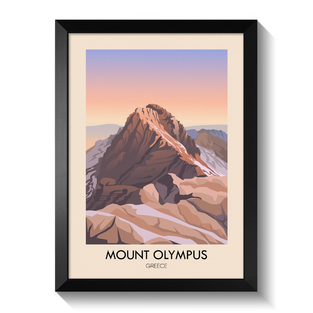 Mount Olympus Poster, Greece Travel Print, Hiking Wall Art, Mountain ...
