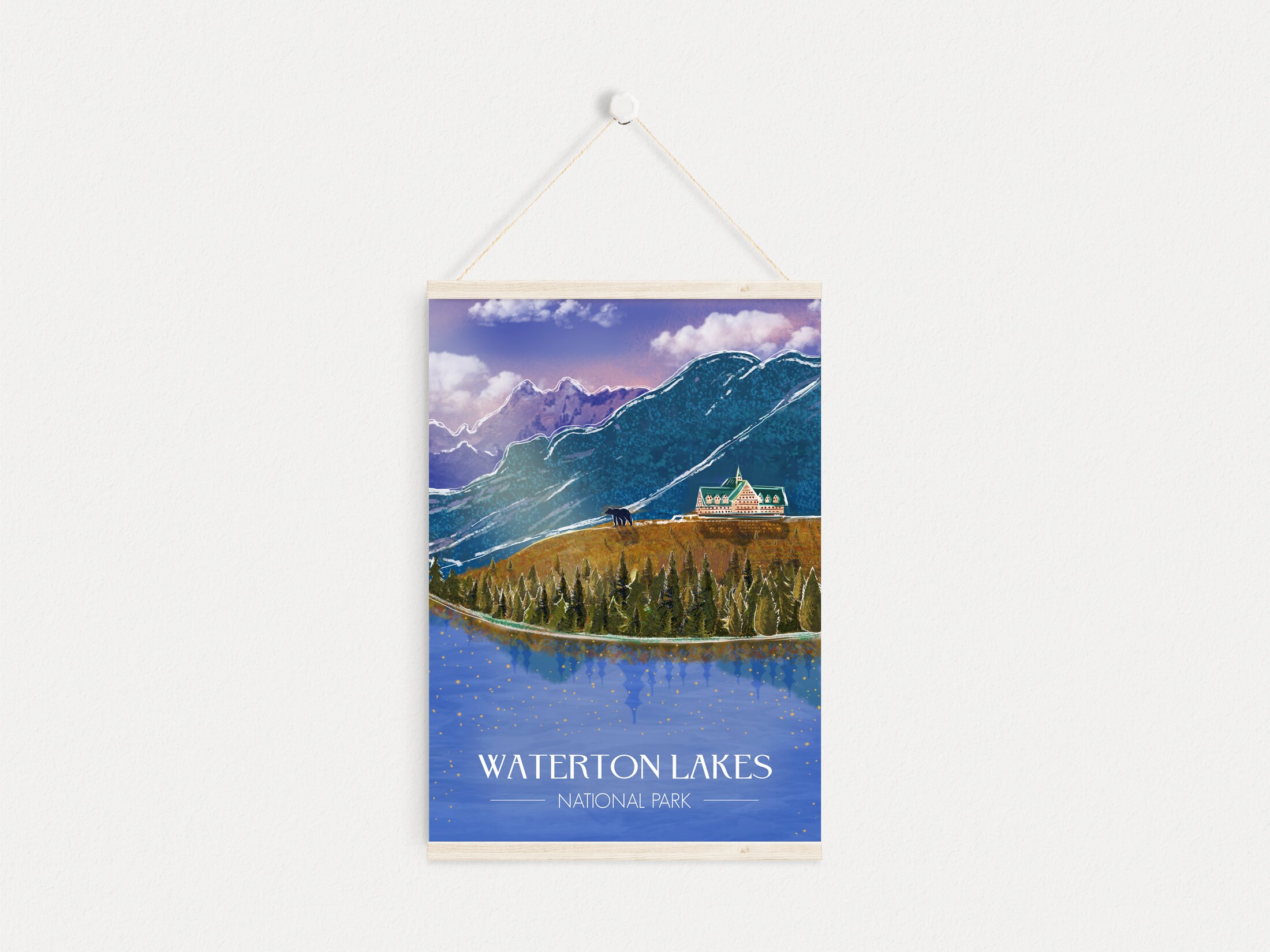 Waterton Lakes National Park Poster Alberta Canada Travel | Etsy