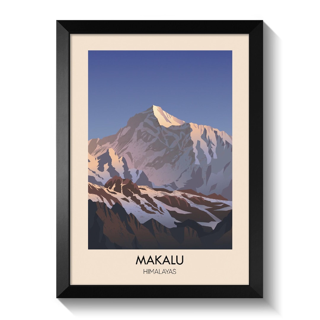 Makalu Mountain Poster, Himalayas Print, Travel Poster, China, Nepal ...