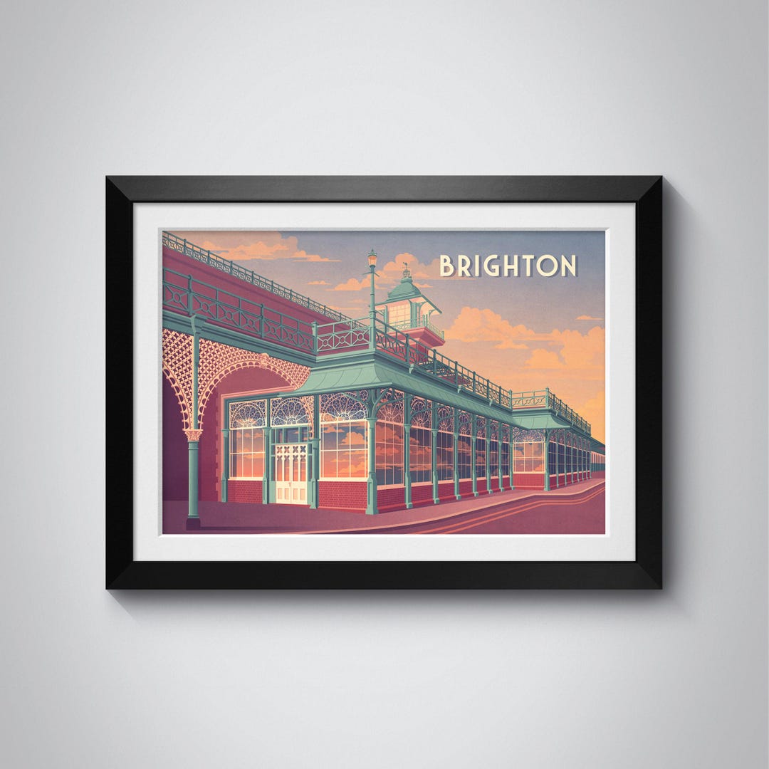 Brighton Travel Poster, Brighton England Print, Seaside Wall Art ...