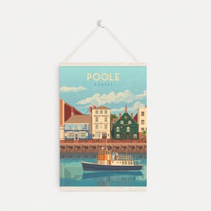 Poole Dorset Seaside Travel Poster, Poole Harbour, Framed Travel Print ...
