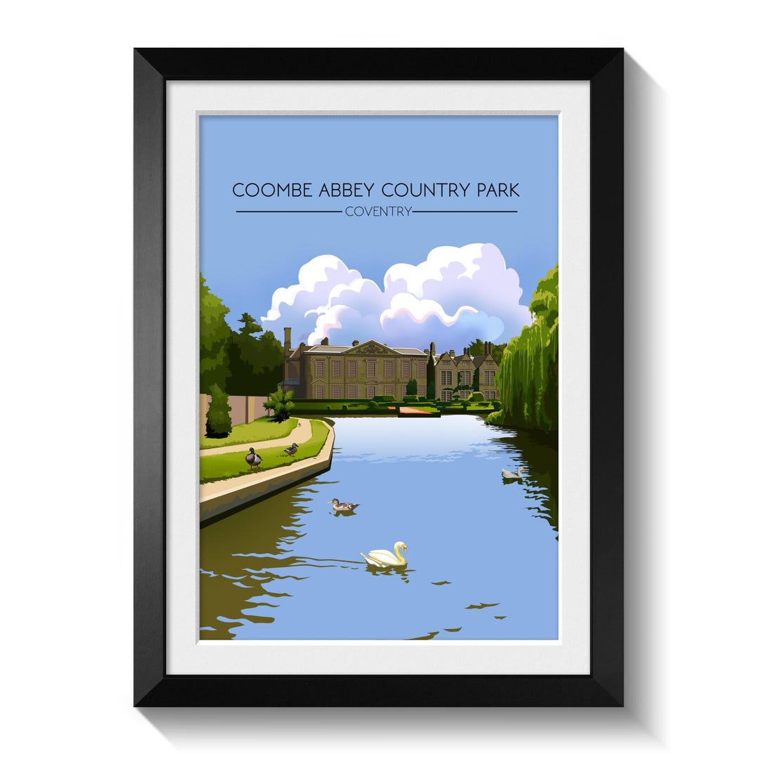 Coombe Abbey Country Park Poster, Coventry Wall Art Print, Historic ...