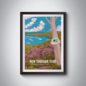 New England Trail Poster, National Scenic Trail Print, Thru Hike, Long ...
