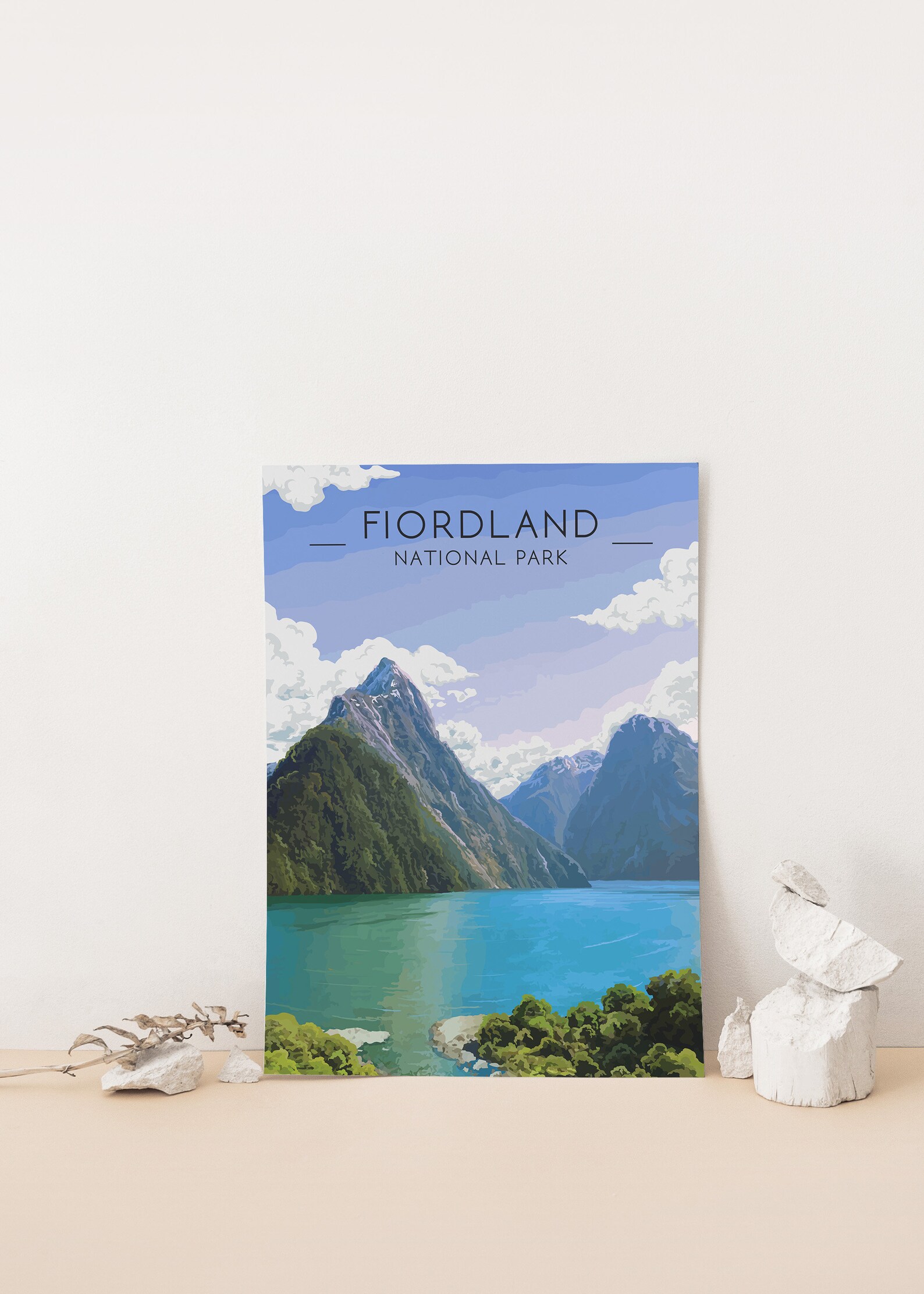 Fiordland National Park Poster New Zealand Travel Print - Etsy