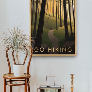 Go Hiking Art Print, Thru Hike, Outdoor Adventure, Vintage Travel ...