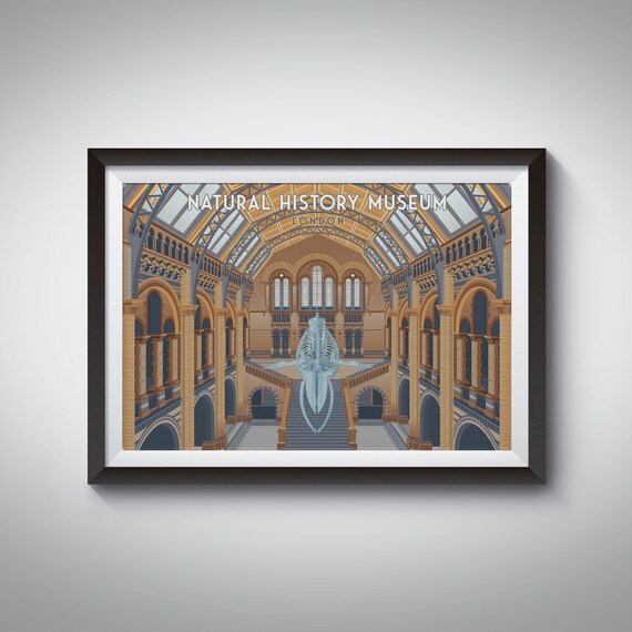 Natural History Museum Poster London Travel Print | Etsy