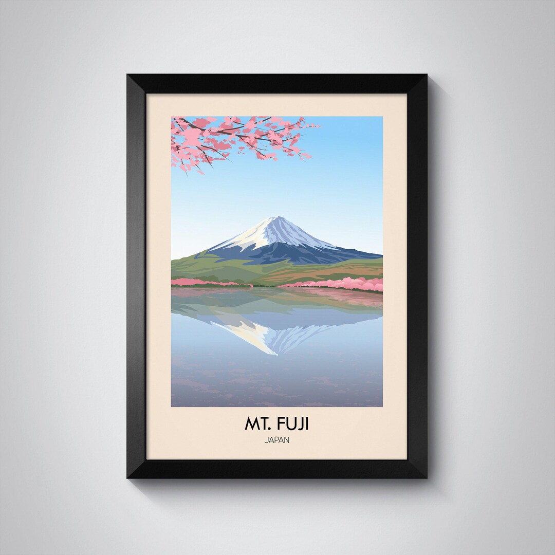 Mt Fuji Japan Travel Poster, Mount Fuji Poster, Japan Travel Poster ...