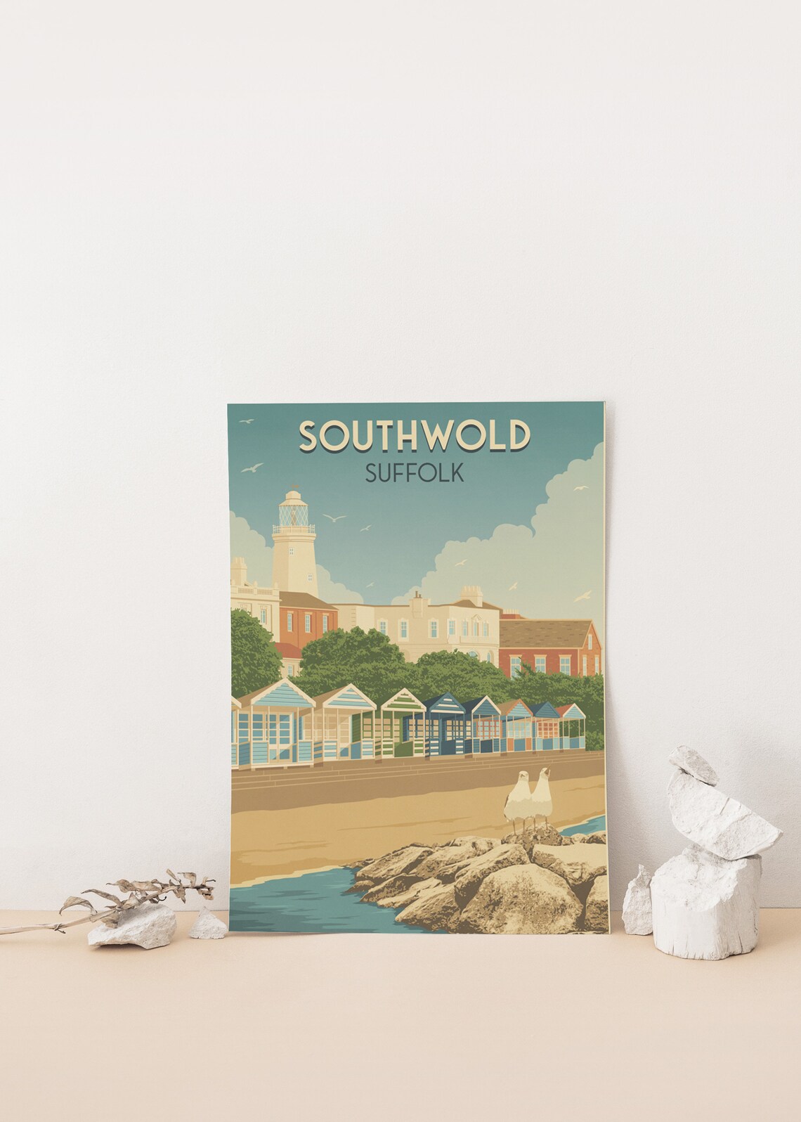 Southwold Suffolk Travel Poster Seaside Print Beach Huts - Etsy UK