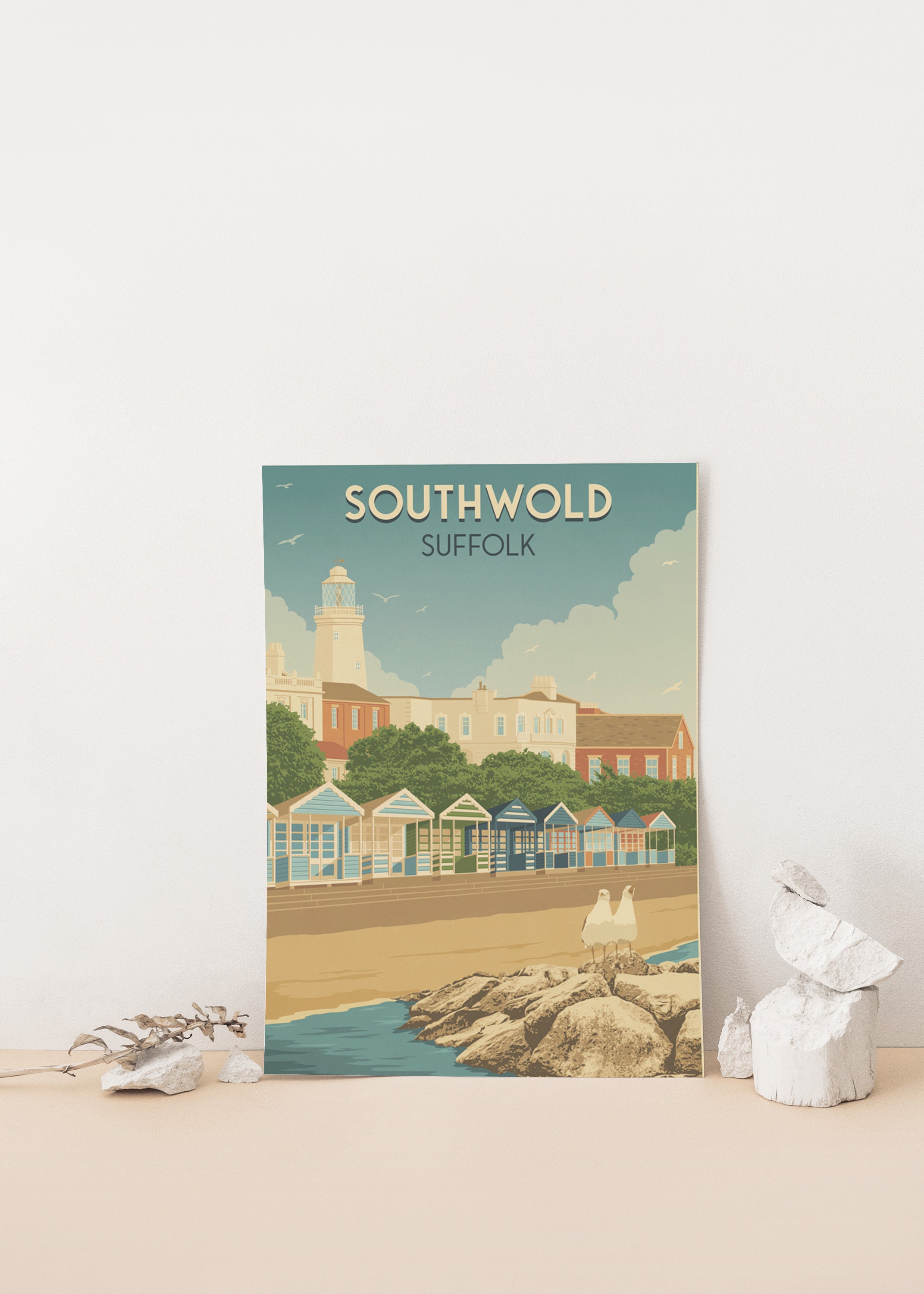 Southwold Suffolk Travel Poster Seaside Print Beach Huts - Etsy UK