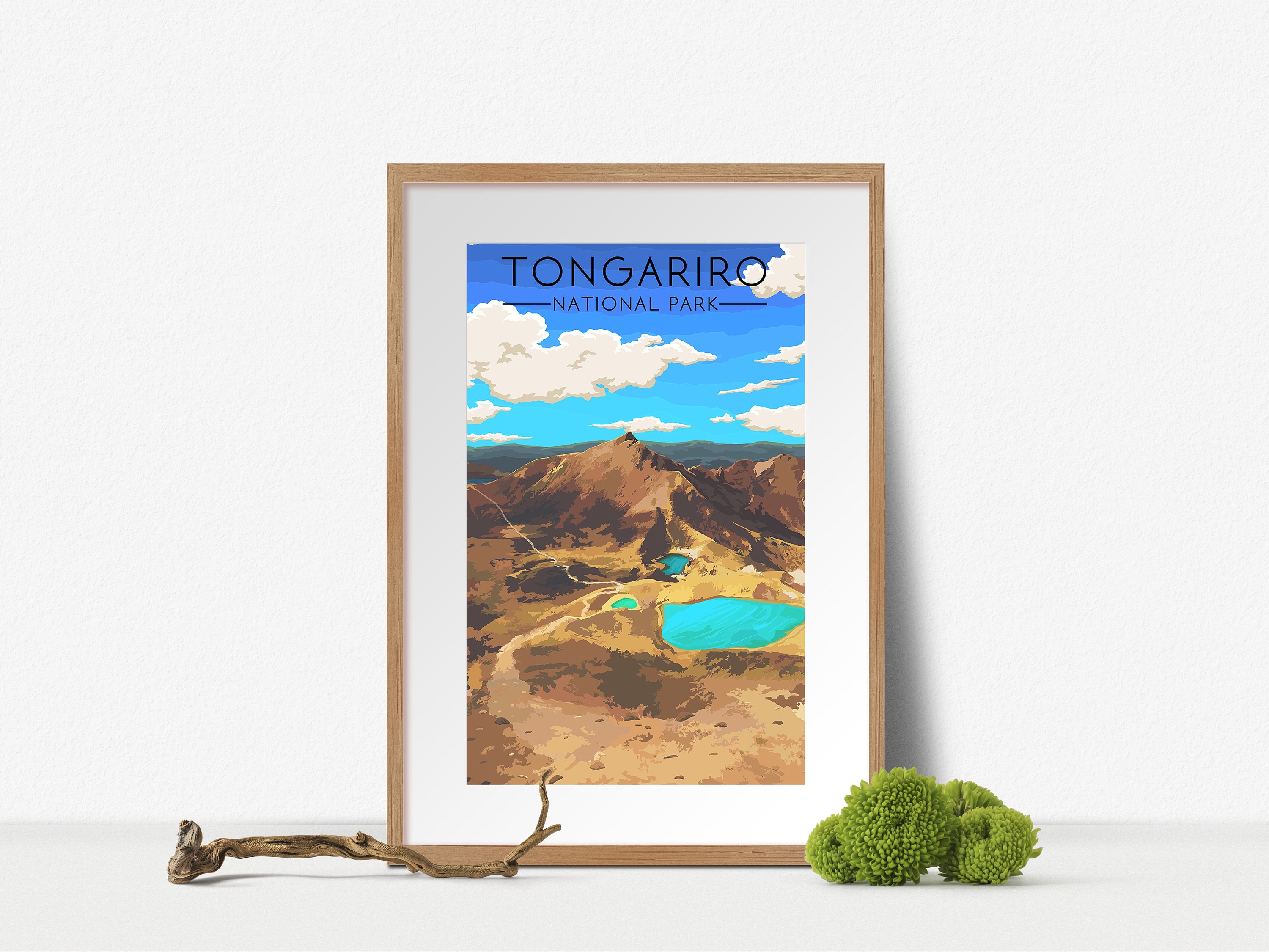 Tongariro National Park Poster New Zealand Travel Print - Etsy