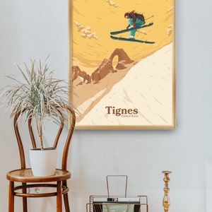 Tignes Ski Resort Poster, Skiing Print, Espace Killy, Snowboard, French ...