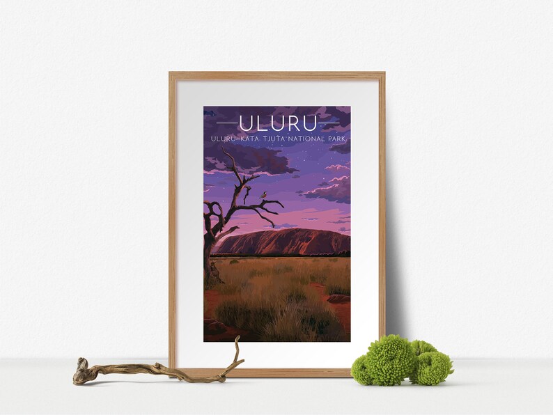 Uluru Poster, Australia Travel Print, Uluru Kata Tjuta National Park ...