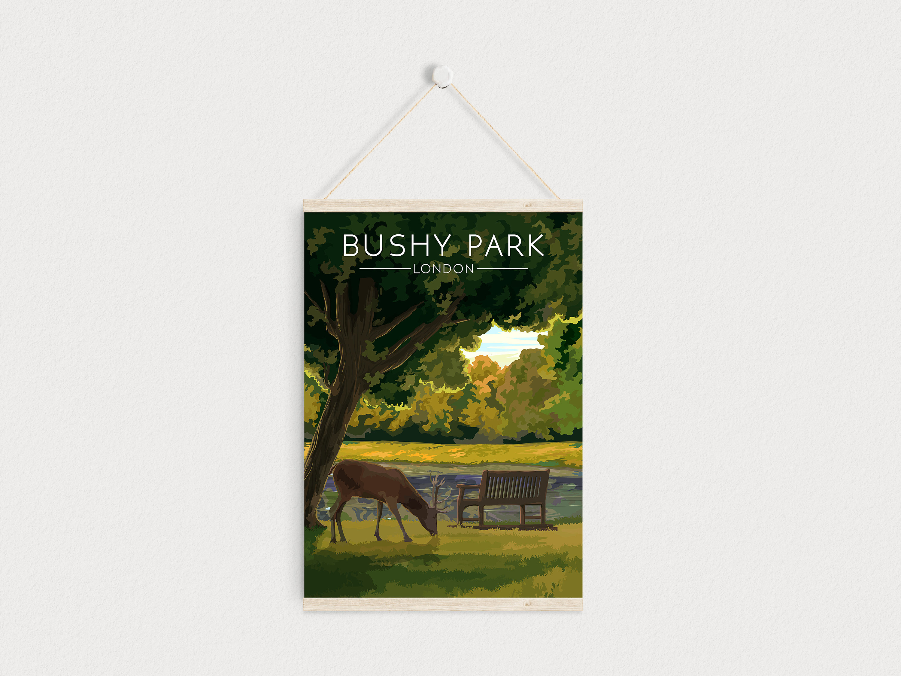 Bushy Park London Poster Travel Print Royal Parks Hampton | Etsy