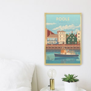 Poole Dorset Seaside Travel Poster, Poole Harbour, Framed Travel Print ...